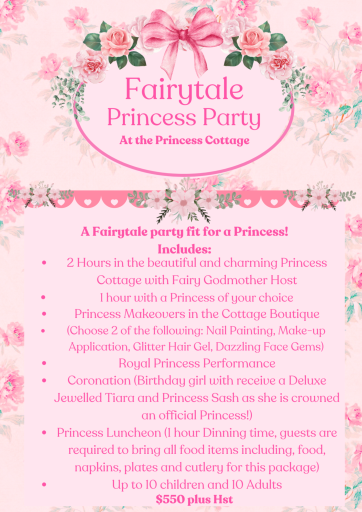 Princess Cottage · PRINCESS PARTIES Toronto Mississauga Oakville ...